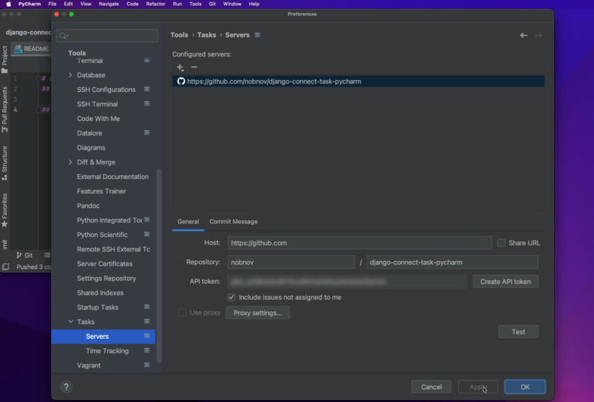 GitHubのイシューとPyCharmのタスクを連携