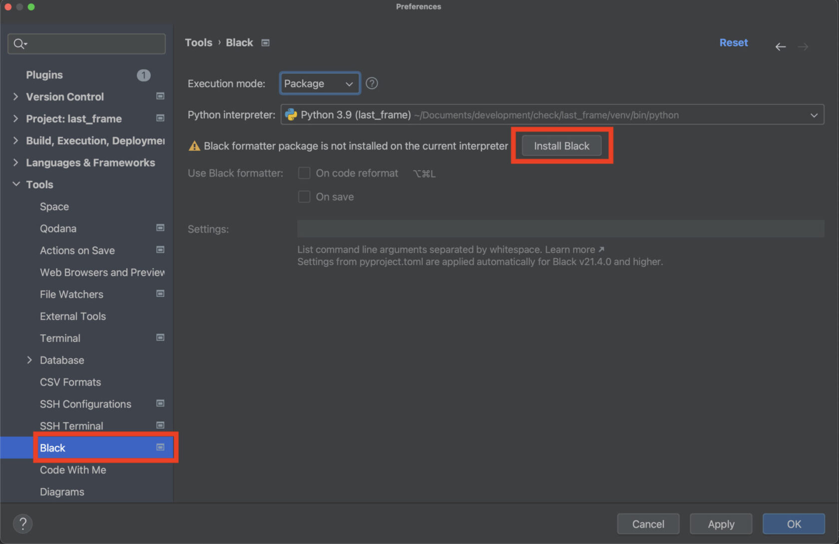 PyCharm 2023.2から追加されたBlackによるコード成形